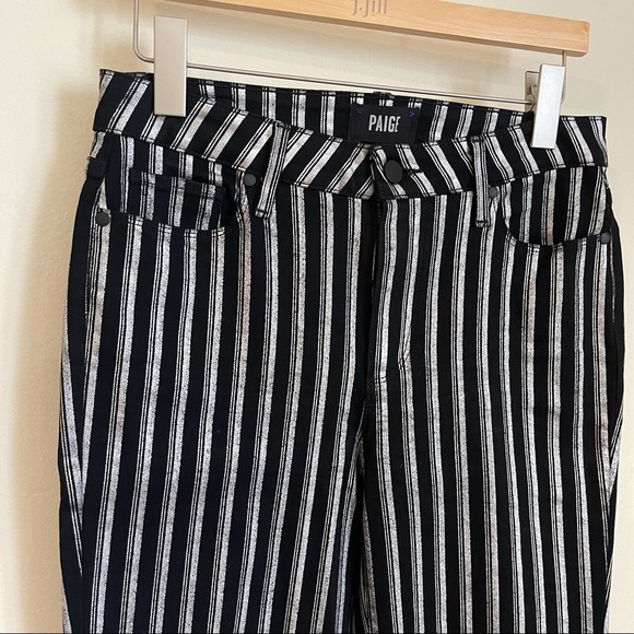PAIGE | Jeans | Nwt Paige Black And Silver Striped Collette High Rise ...